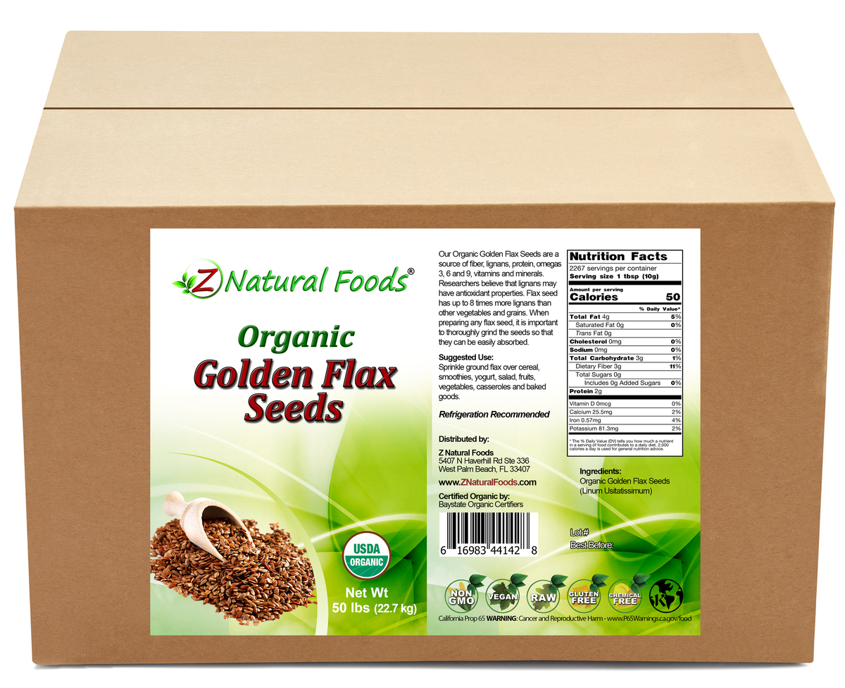 Organic Golden Flax Seeds: Rich Source of Omega-3, Fiber, & Lignans – Z ...