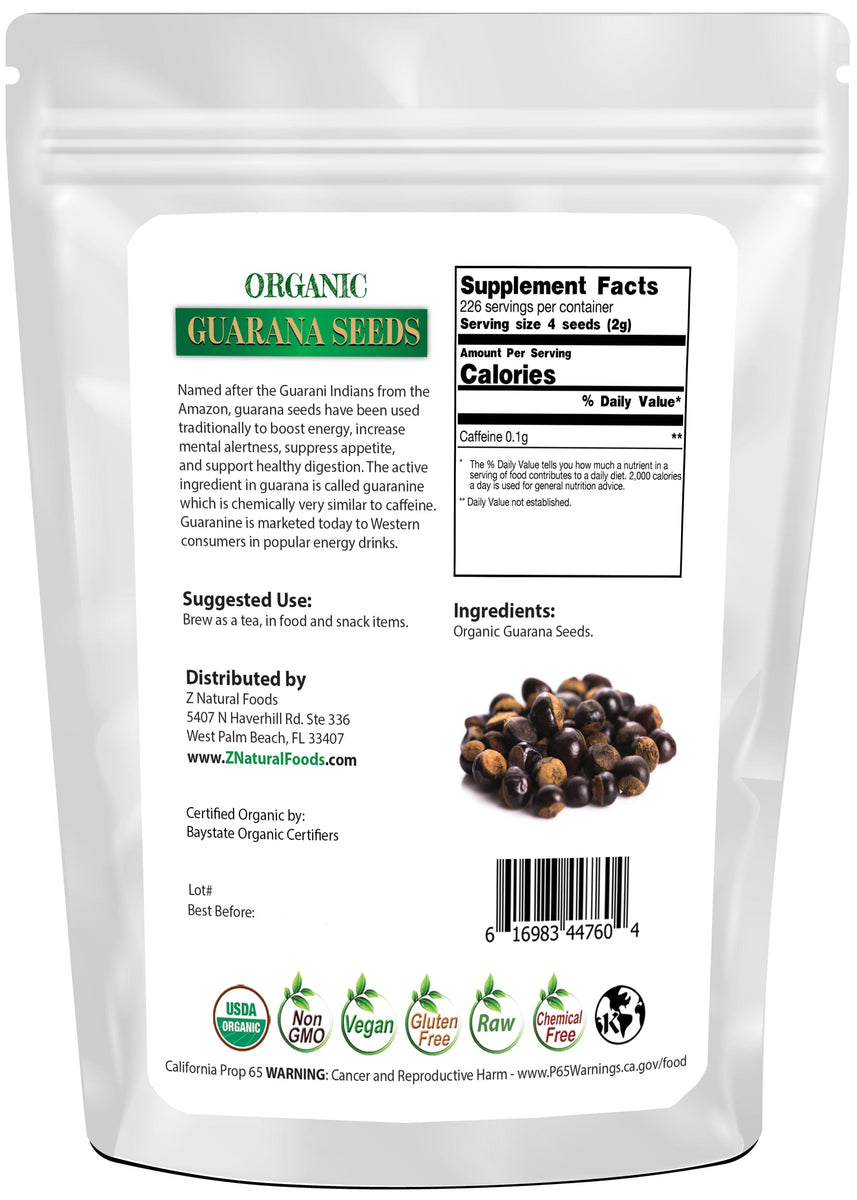 Premium Organic Guarana Seeds - Whole – Z Natural Foods